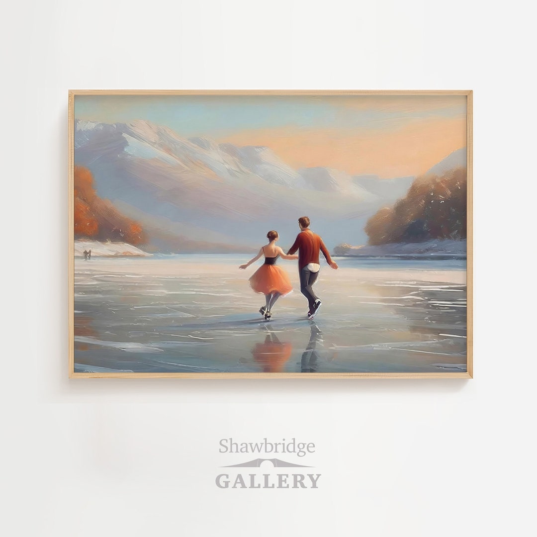 Figure Skating Sweethearts - DIGITAL PRINT Wall Art, Romantic Ice ...