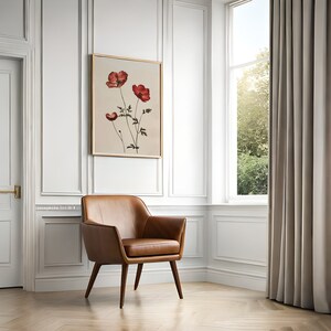 Vintage Poppy Wall Art - Instant Download Retro Print for Home Decor ...