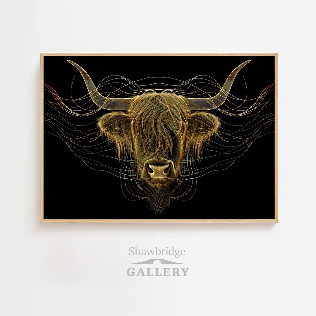 Modern Highland Cow Print, Rustic Scottish Wall Art (digital Download ...
