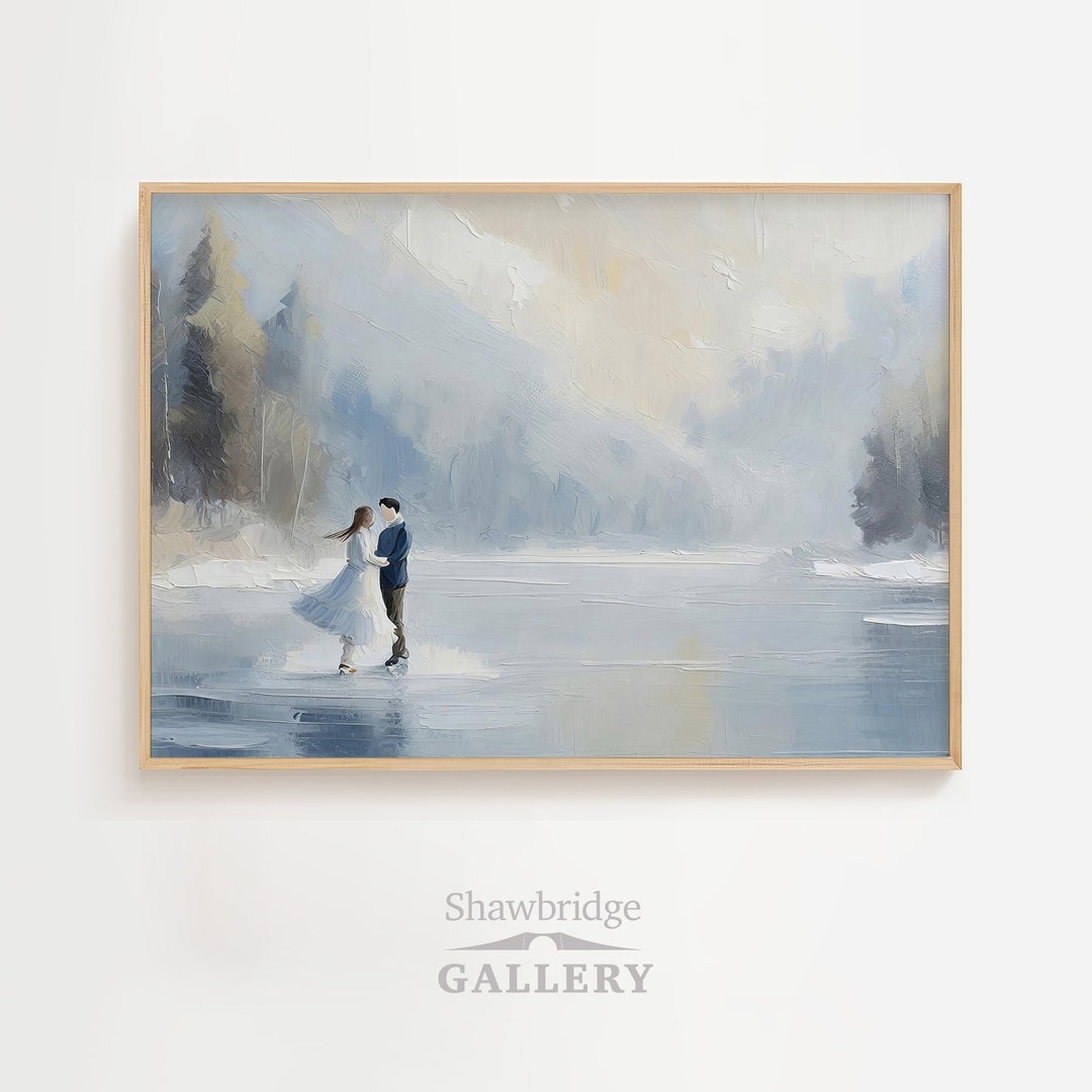 Romantic Figure Skating Couple - Digital Print Wall Art of Sweethearts ...