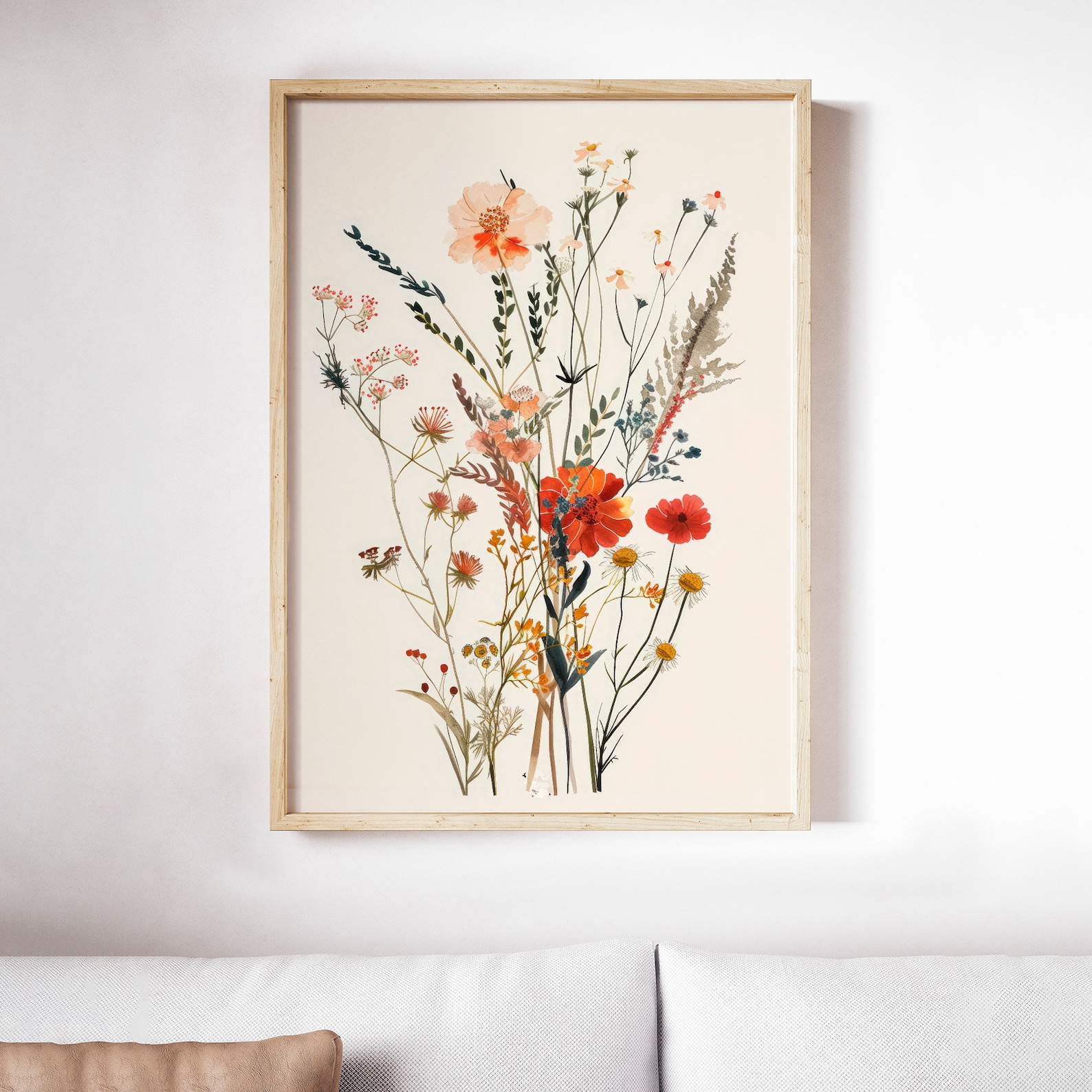 Wildflower Art Print Download - Vintage Botanical Illustration - Rustic ...