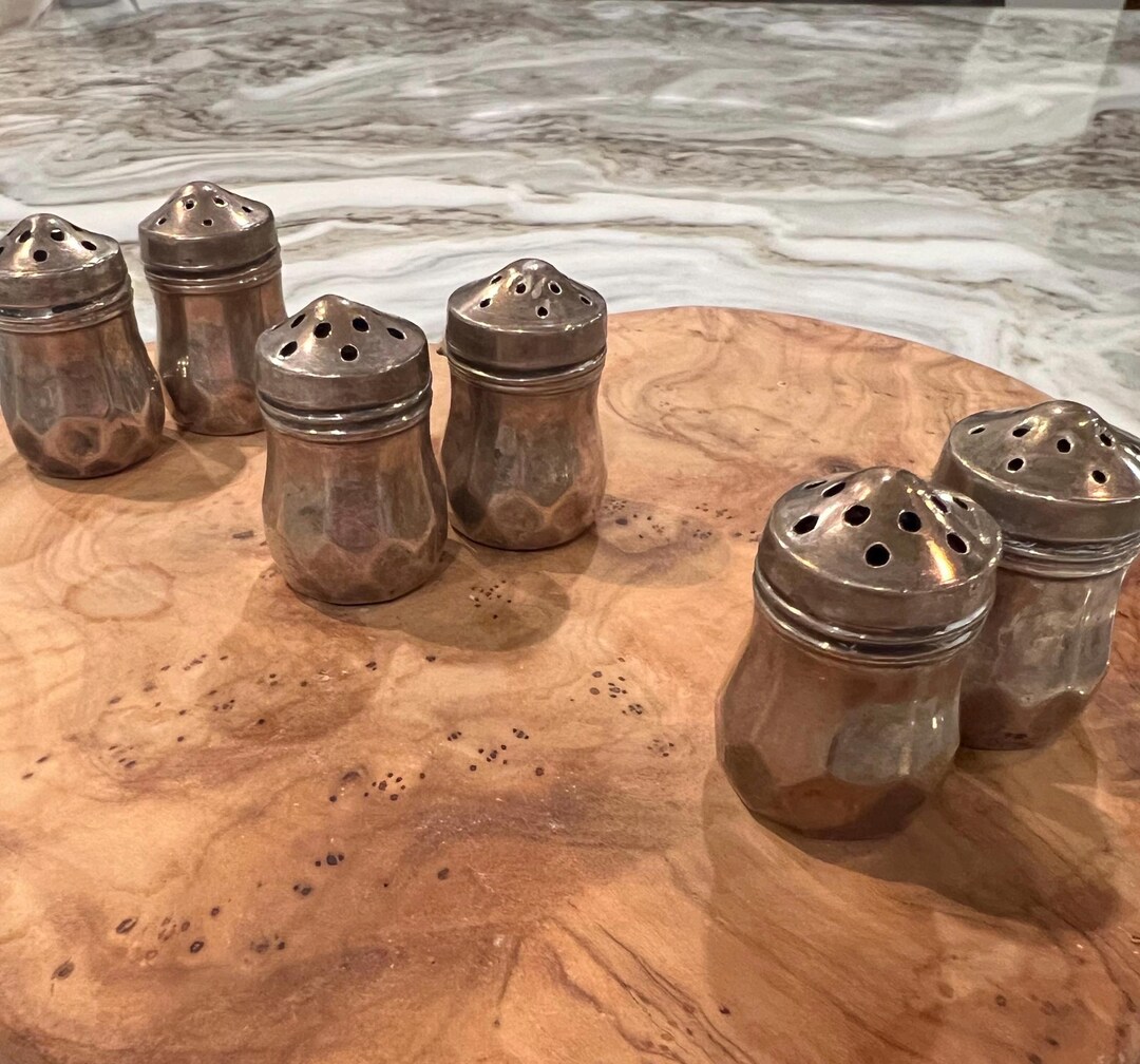 Set of 6 Vintage Sterling Silver Salt and Pepper Shakers Marked ...
