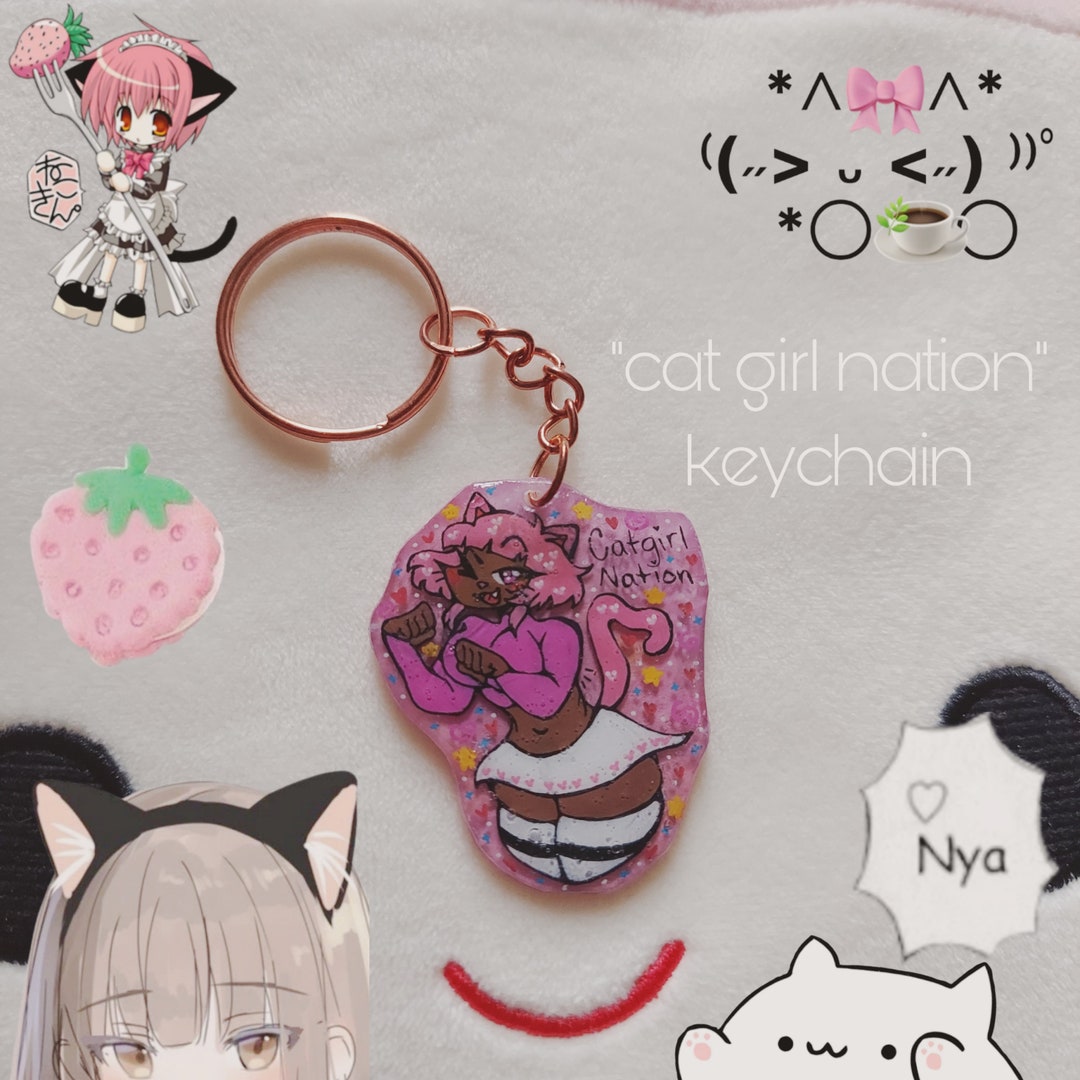 Catgirl Nation Handmade Keychain 3 on Sale - Etsy