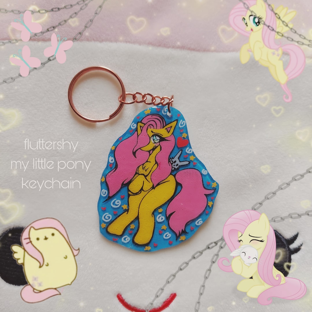 My Little Pony Fluttershy Handmade Keychain 3 - Etsy