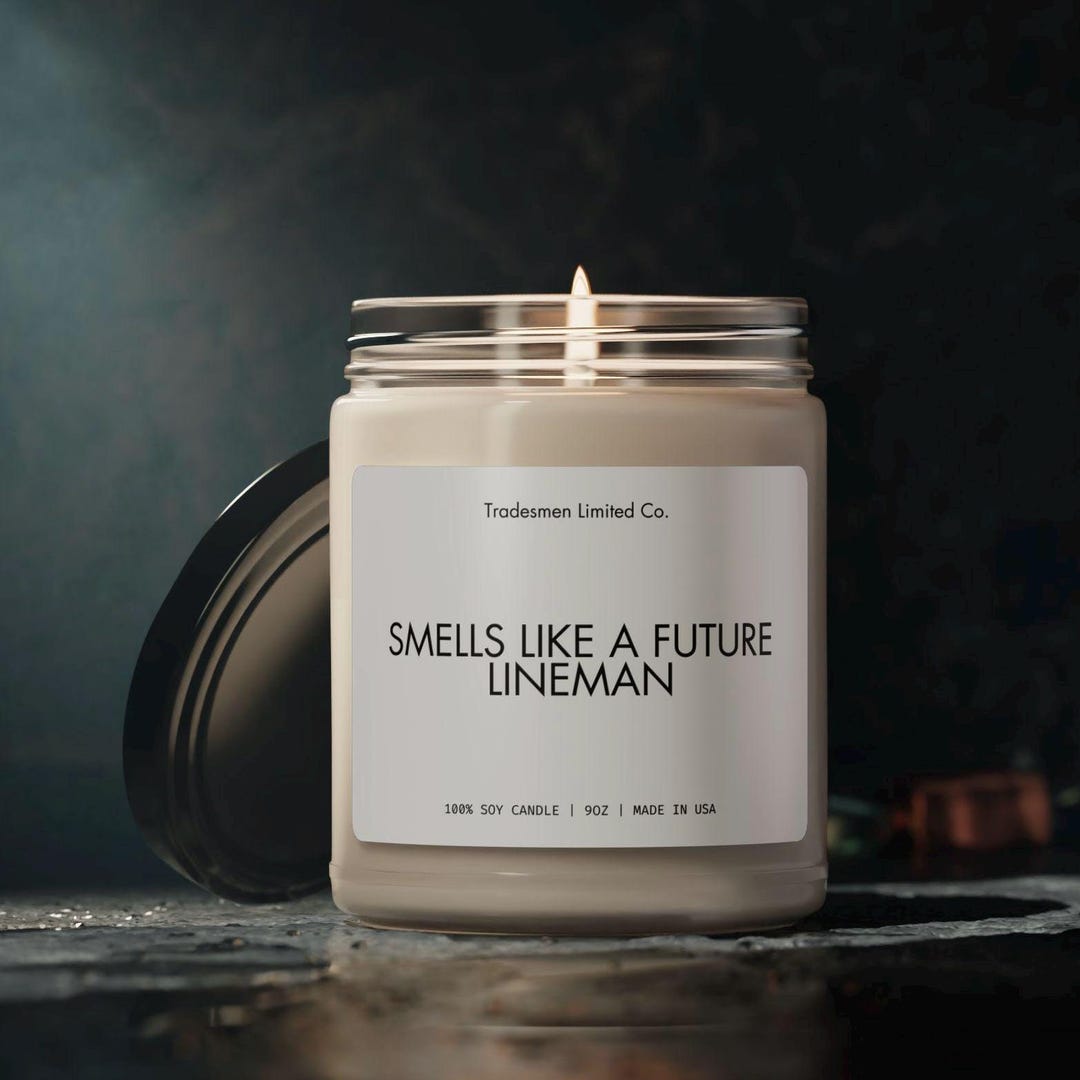 Future Lineman Gift Funny Candle Custom Handmade Powerline Worker ...