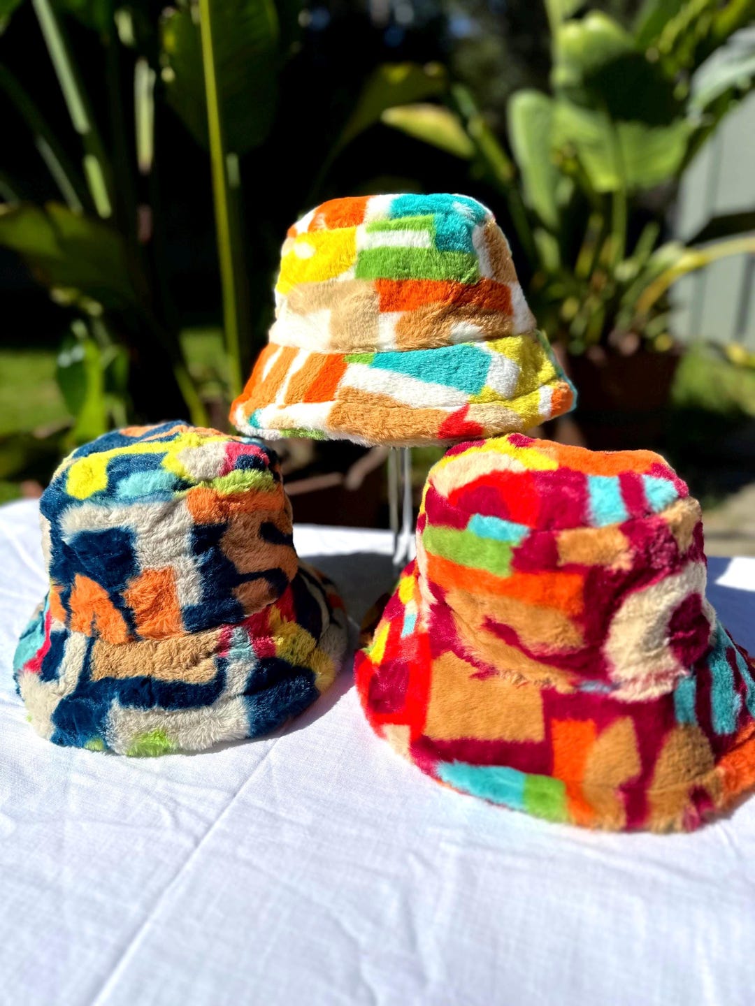 Fuzzy Colorful Bucket Hat, Fun Festival Accessory for Bold Style, Great ...