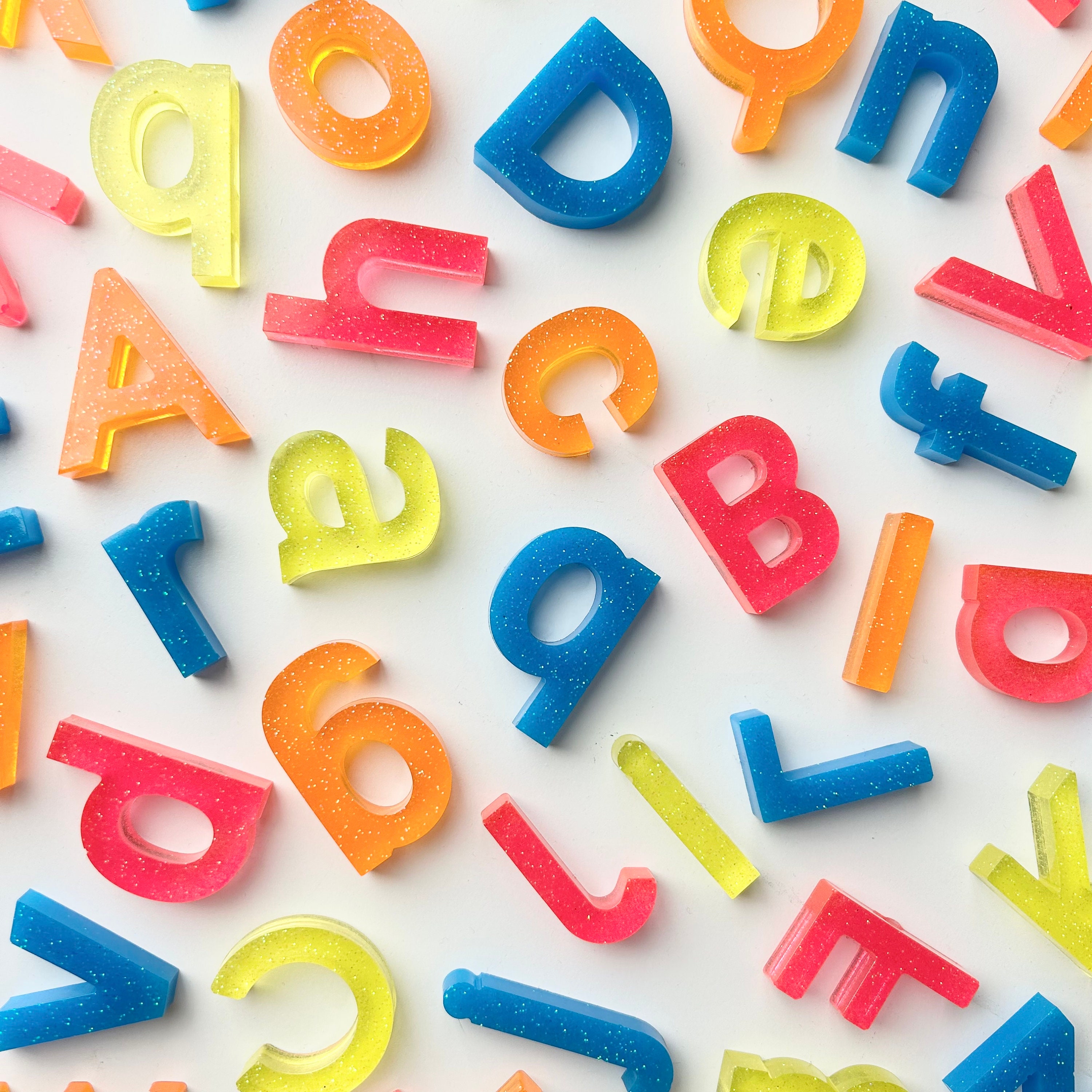 Montessori Resin Letters Neons Collection - Etsy