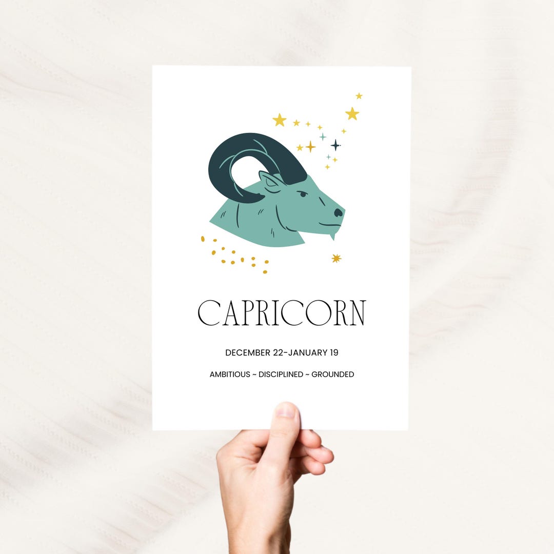 Star Sign Zodiac Poster | Capricorn | Digital Download | Personalised ...
