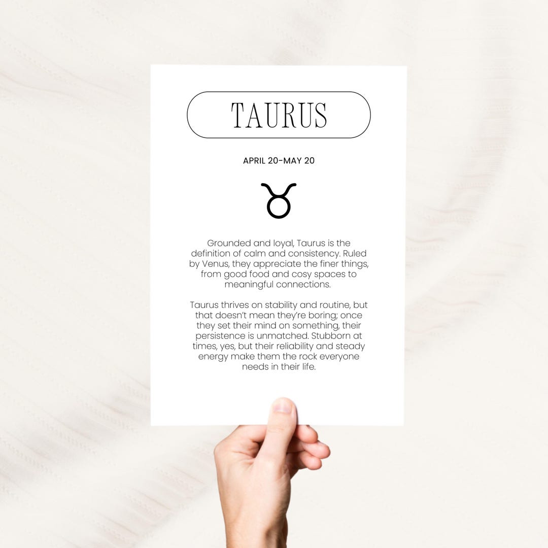 Star Sign Zodiac Poster | Taurus | Digital Download | Personalised ...