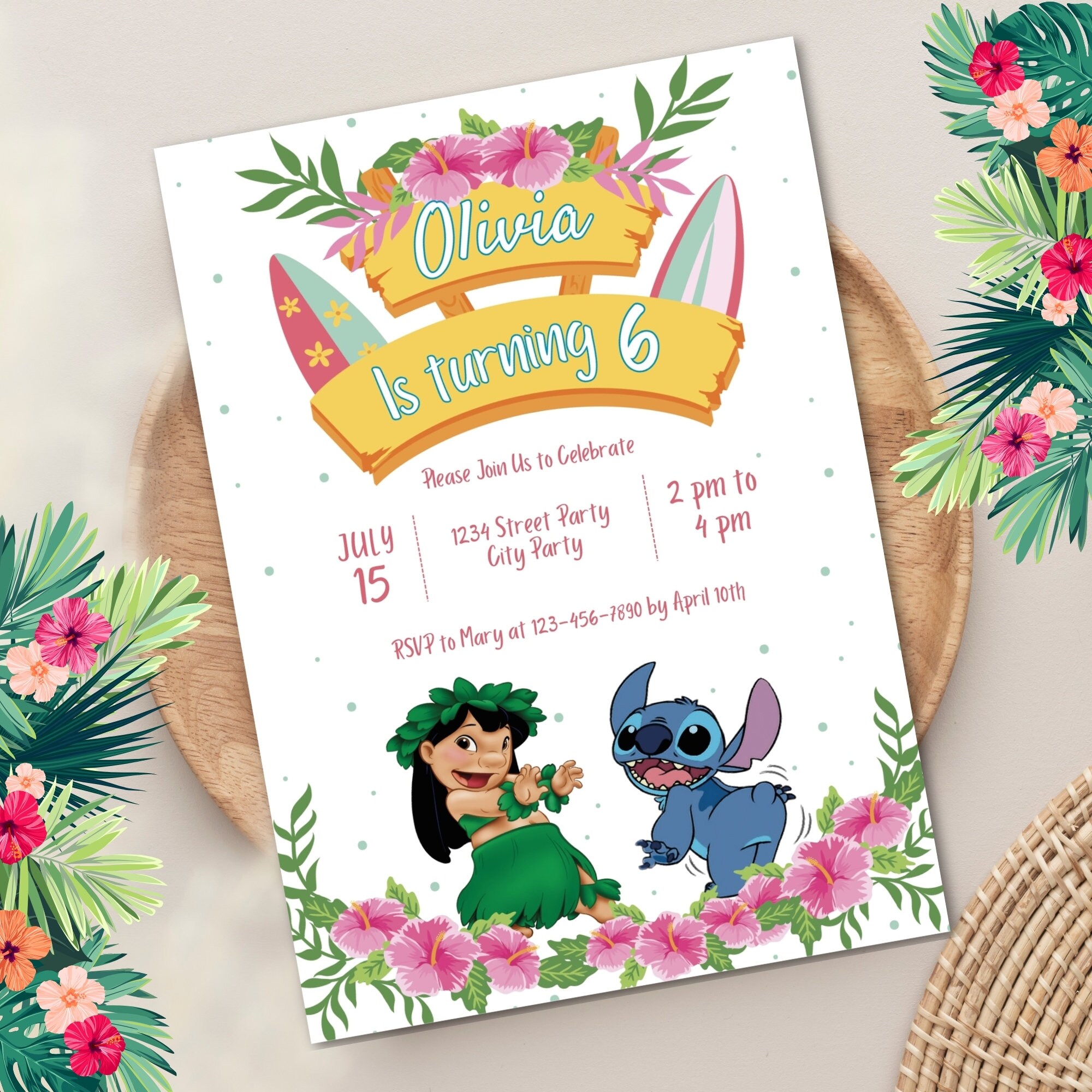 Editable Lilo and Stitch Invitation,stitch Birthday Invitation ...