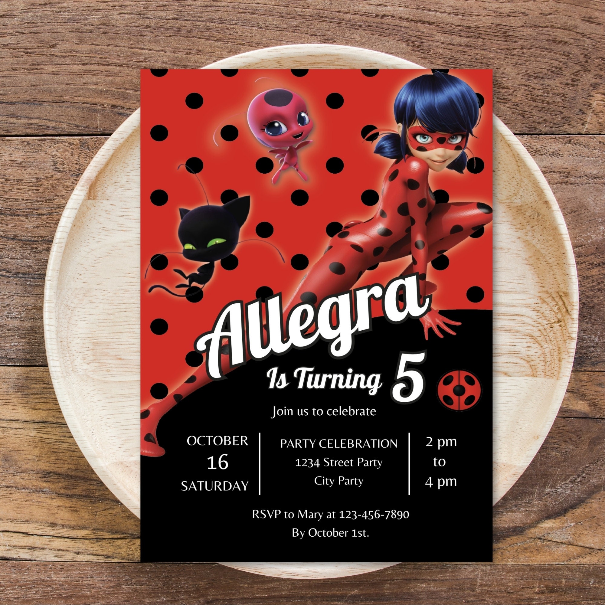 Editable Ladybug Birthday Invitation, Lady Bug Birthday Invitation ...