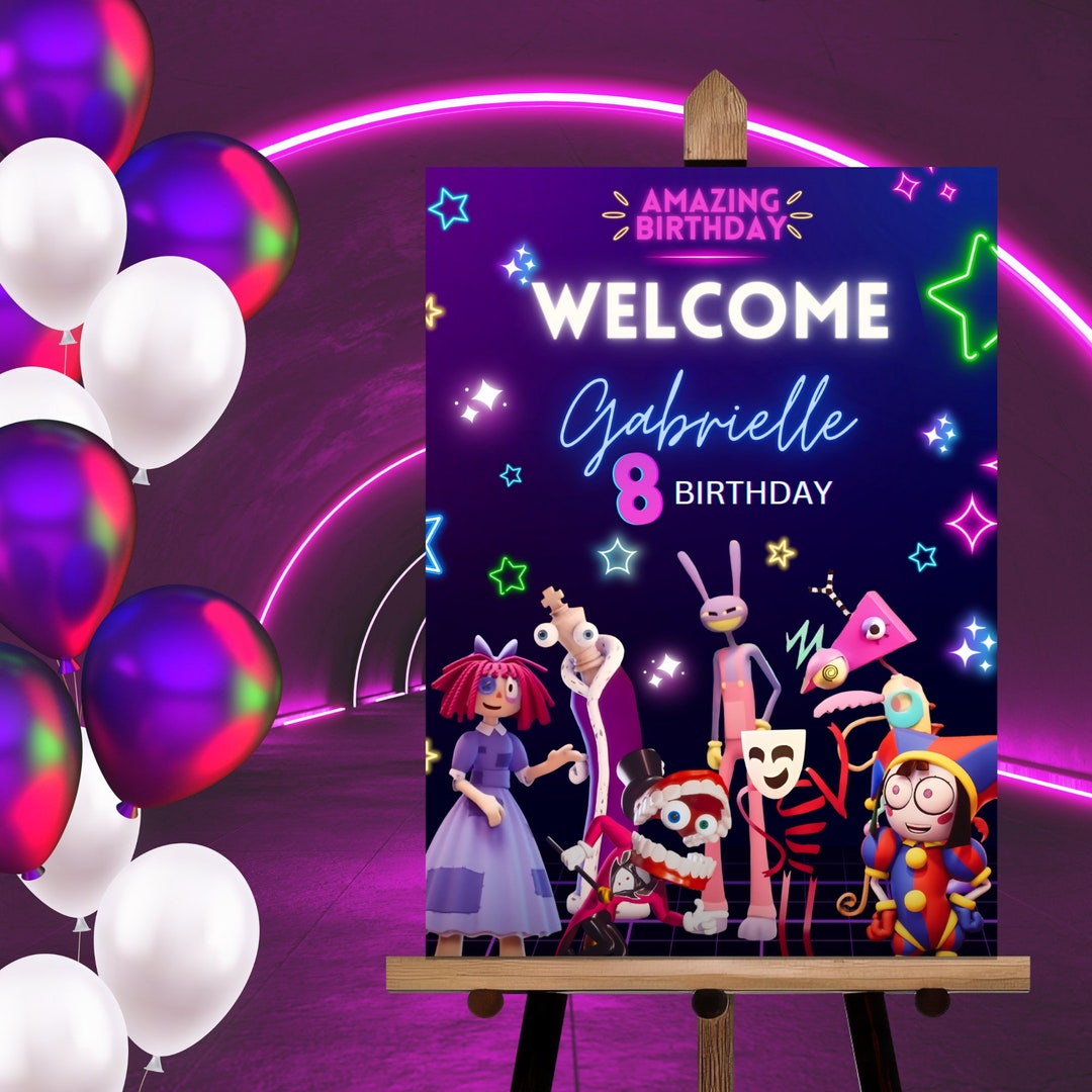 Editable Neon Amazing Circus Welcome Sign, Neon Circus Welcome Sign ...
