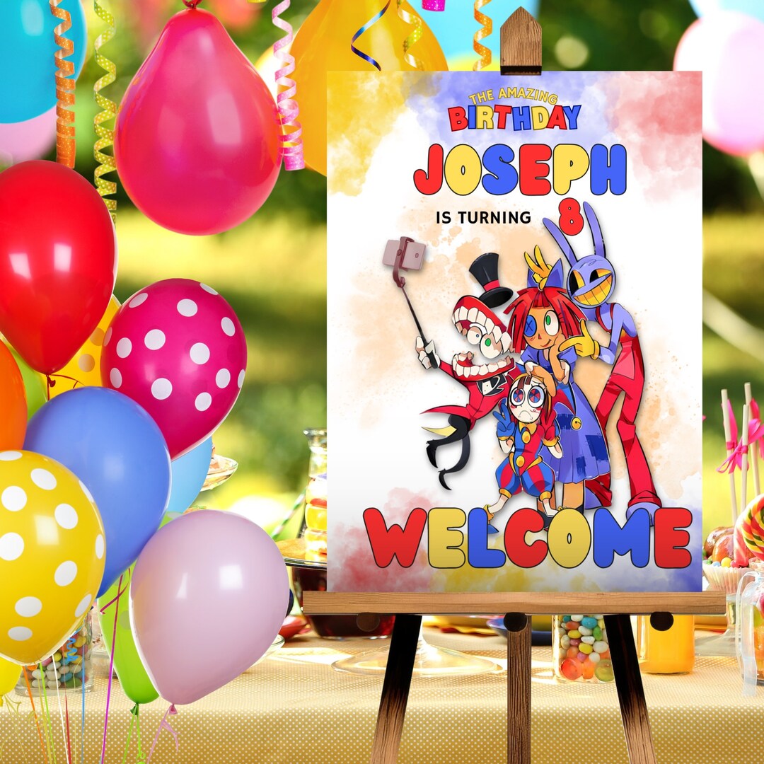 Editable Amazing Circus Welcome Sign, Circus Birthday Welcome Sign ...
