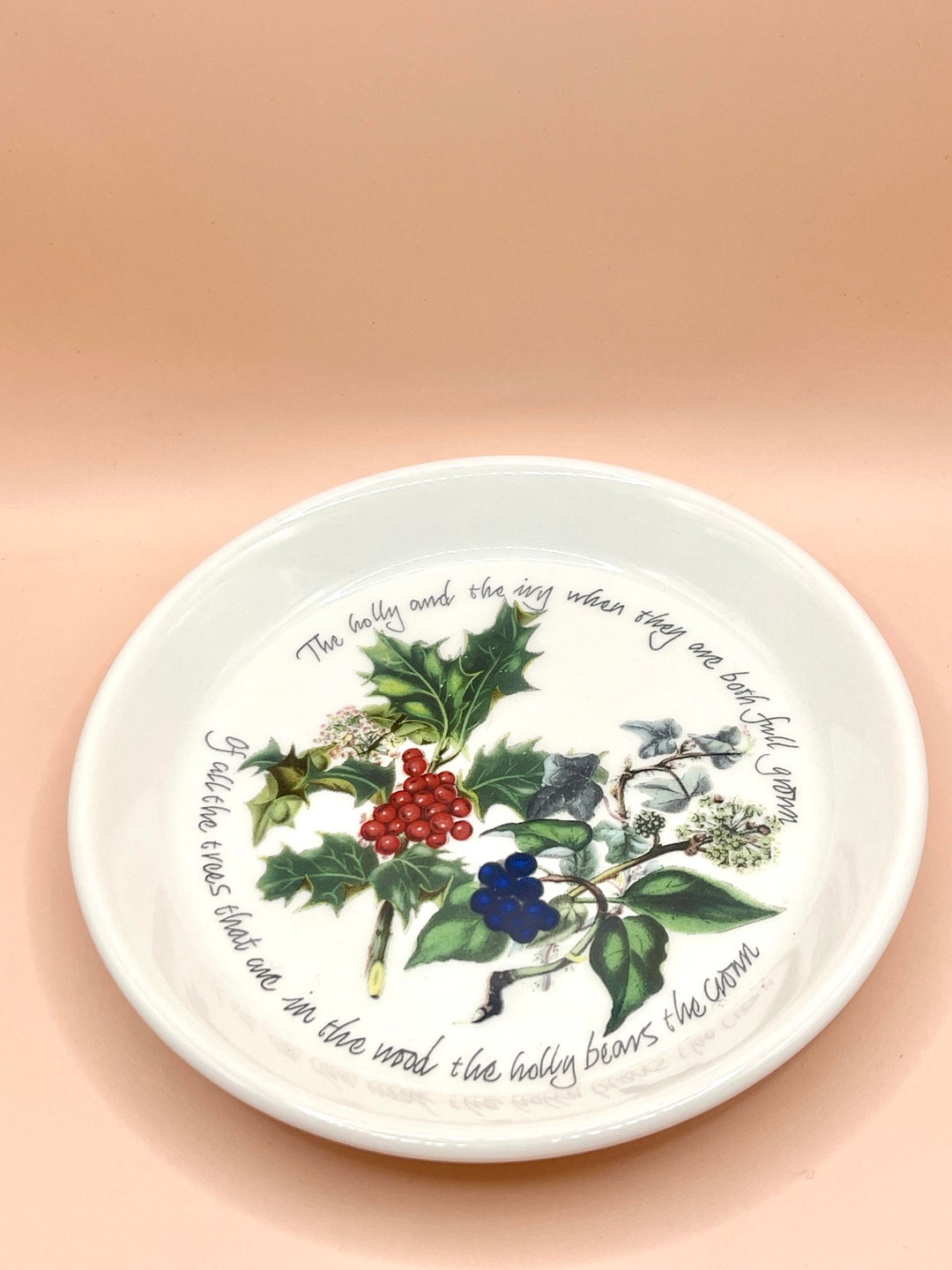 2 Portmeirion Christmas Holly and Ivy 1995 Two Rare Small Dishes by ...