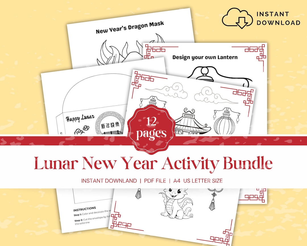 Chinese New Year Printable, Lunar New Year Activity Bundle, Year of the ...