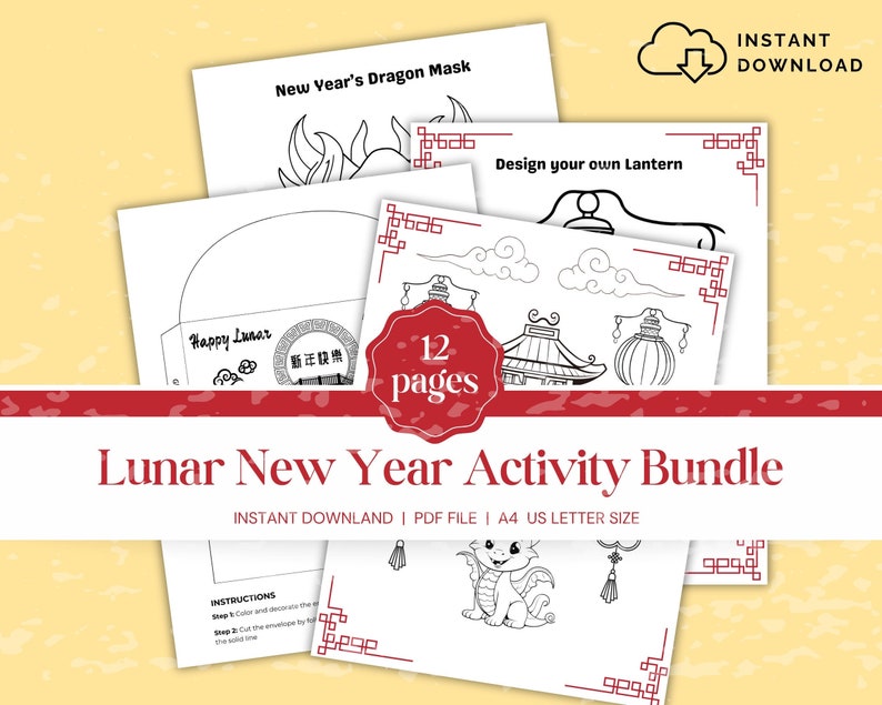 Chinese New Year Printable, Lunar New Year Activity Bundle, Year of the ...