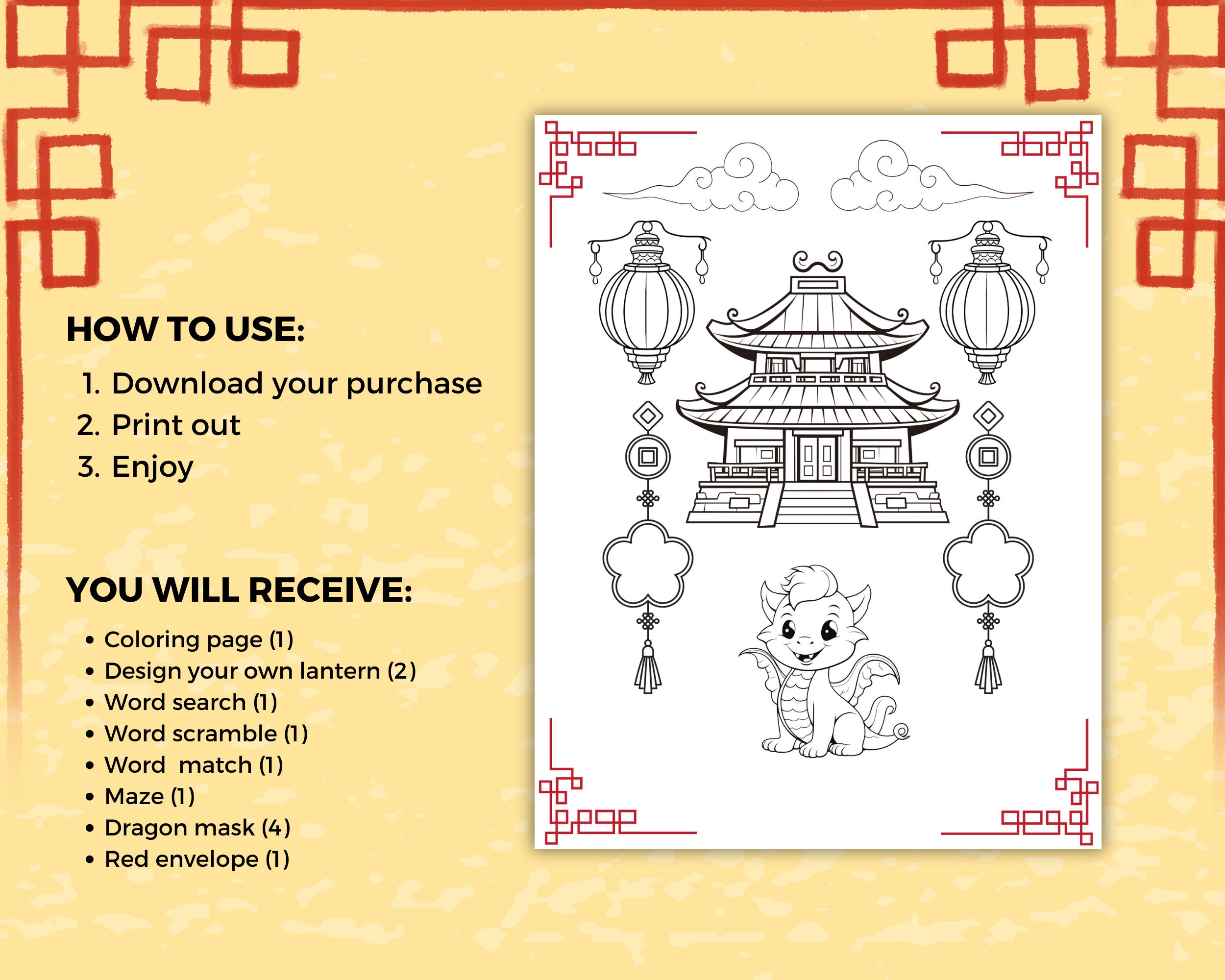 Chinese New Year Printable, Lunar New Year Activity Bundle, Year of the ...