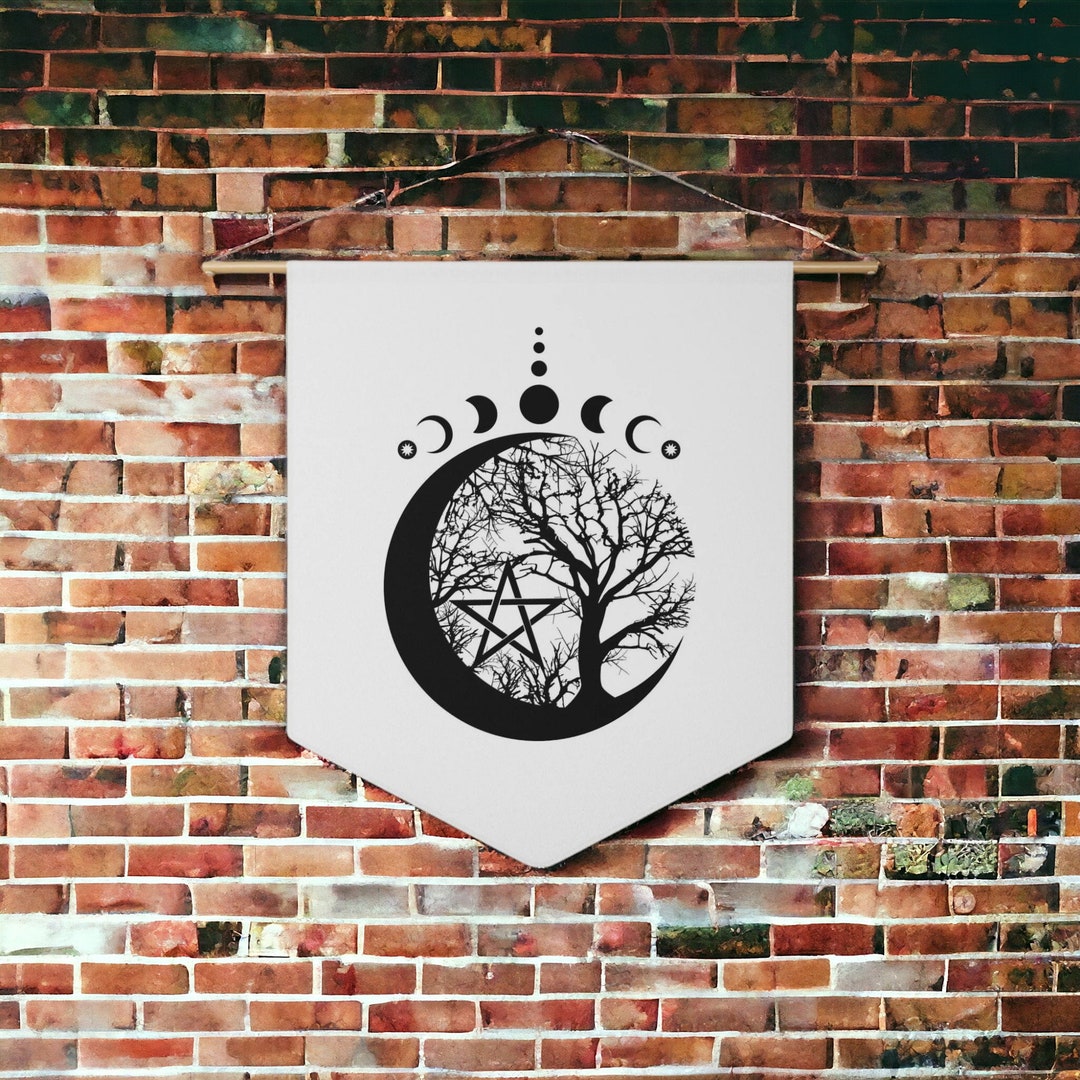 Moon Phase Tree of Life Pennant Wall Decor Alter - Etsy