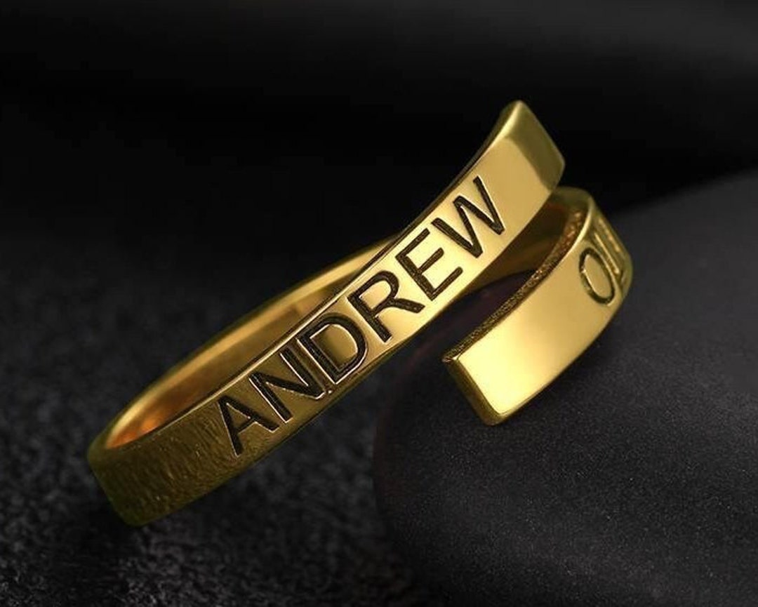 Celebrate Love With Our Custom Engraved Two Names Ring. Crafted to ...