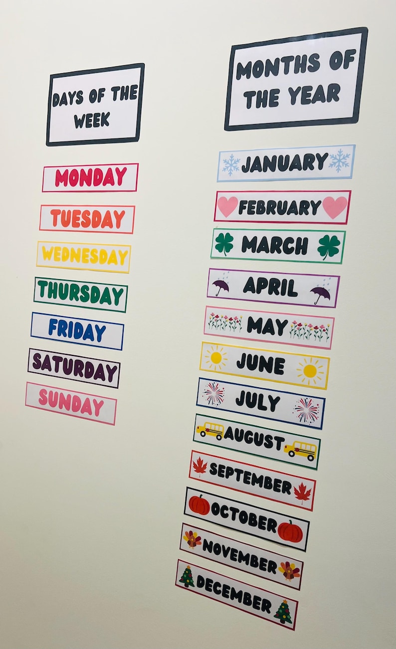 English & Spanish Days and Months Posters – Printable Classroom Decor ...