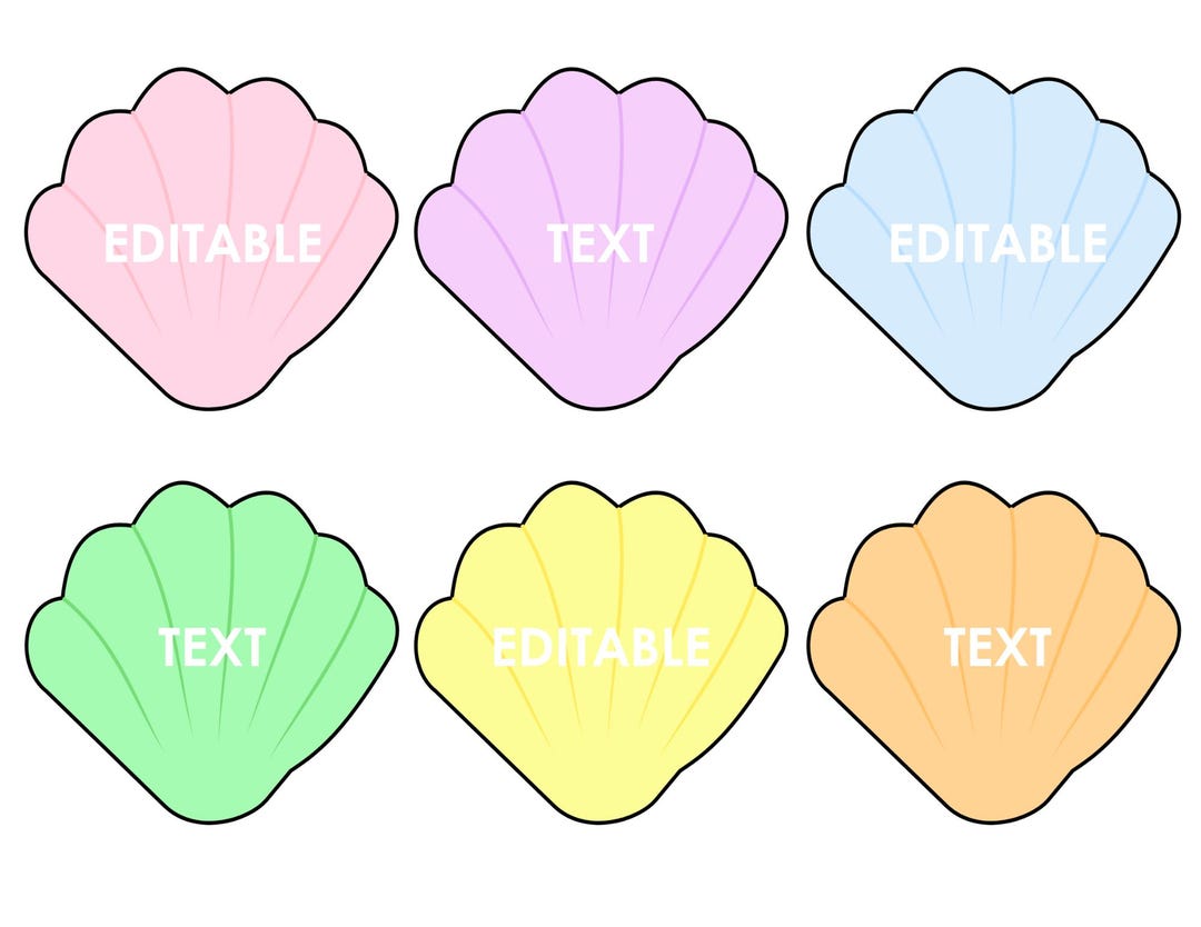 Editable Pastel Seashell Tags & Labels - Printable Templates for ...