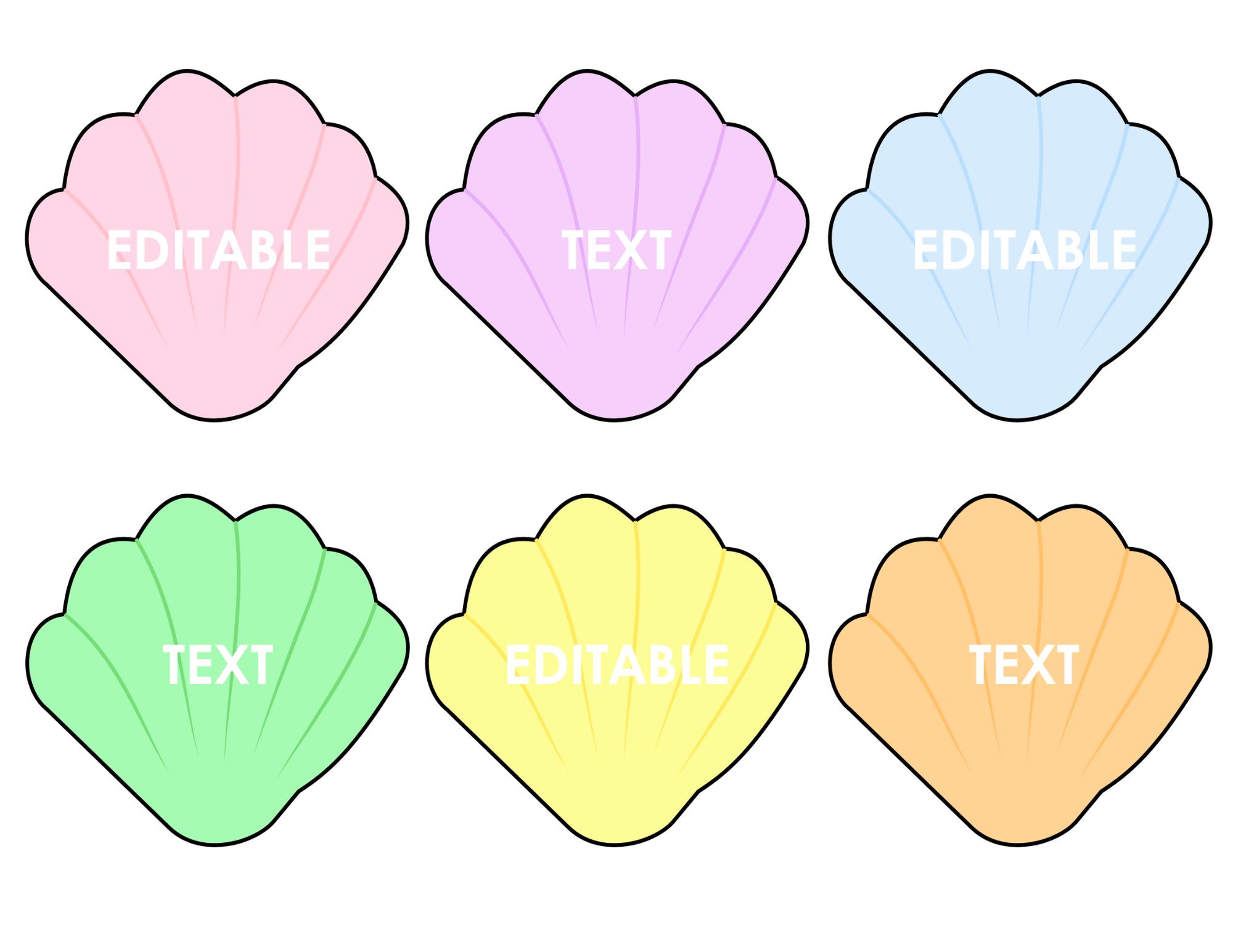 Editable Pastel Seashell Tags & Labels - Printable Templates for ...