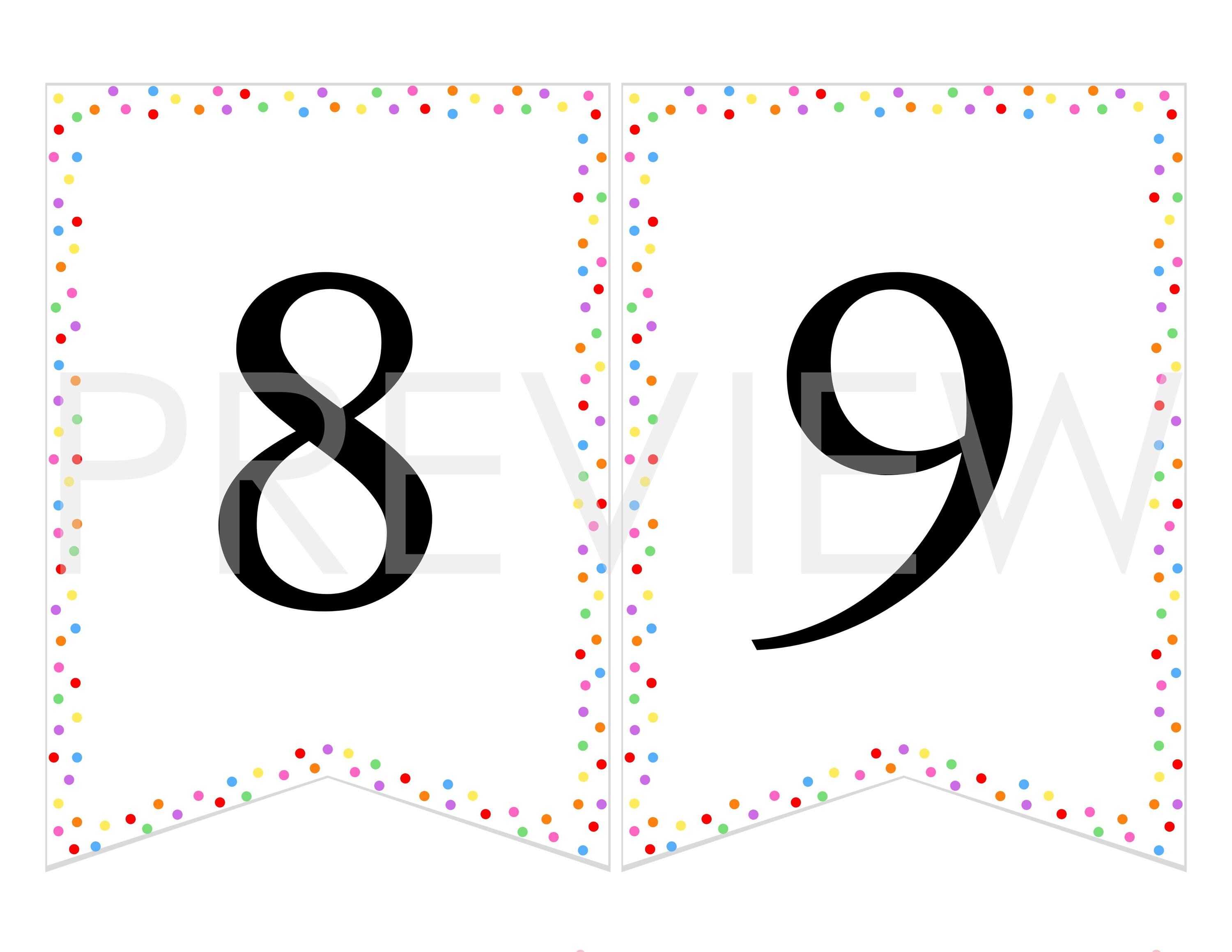 Printable Confetti Banner Letters A–Z & Numbers – 5x7 Flag Bunting ...