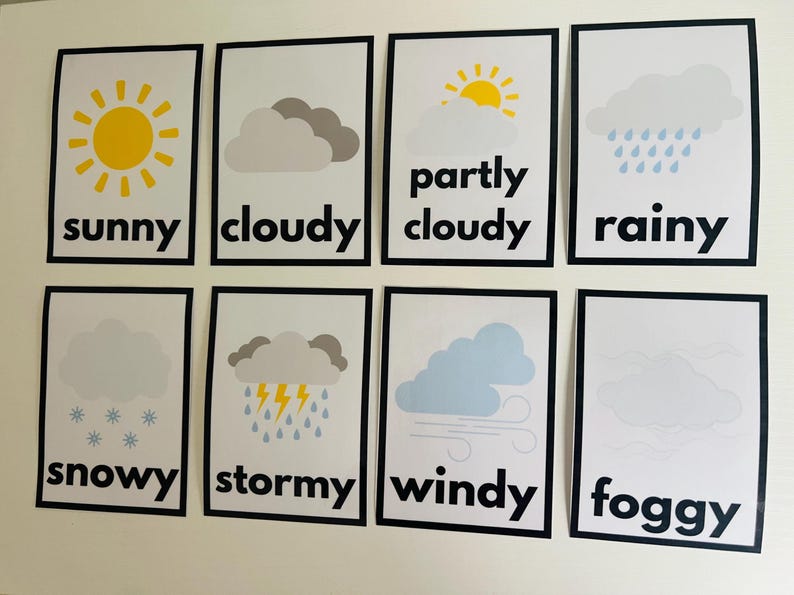 Weather Flashcards Printable | Preschool & Kindergarten Learning ...
