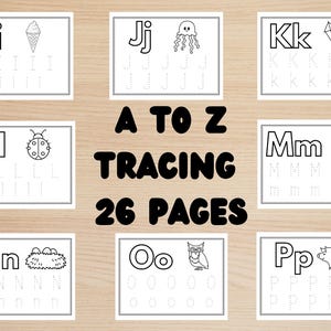 Printable ABC Letter Tracing Pages A to Z Tracing Pages Lowercase and ...