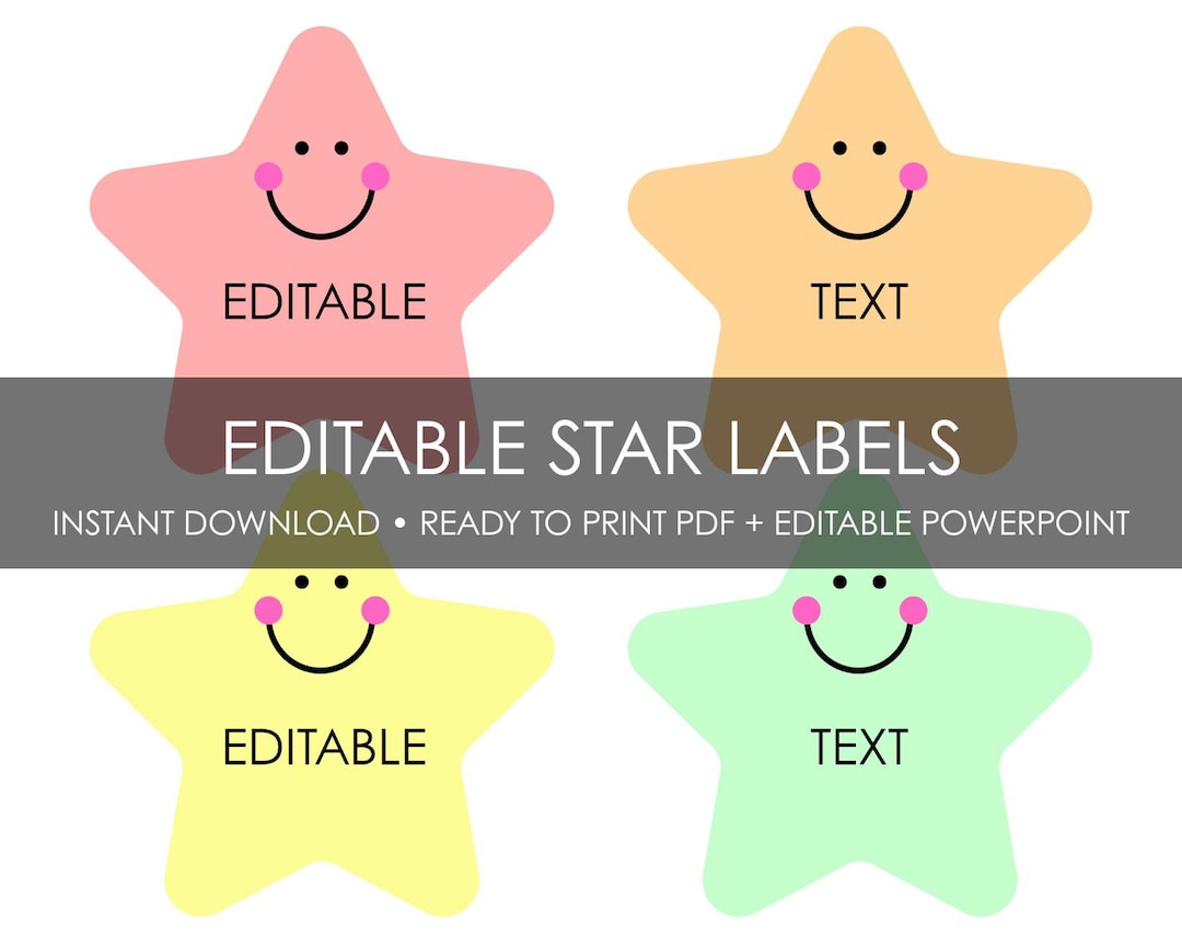 Editable Star Labels for Kids – Printable Name Tags or Reward Tags ...