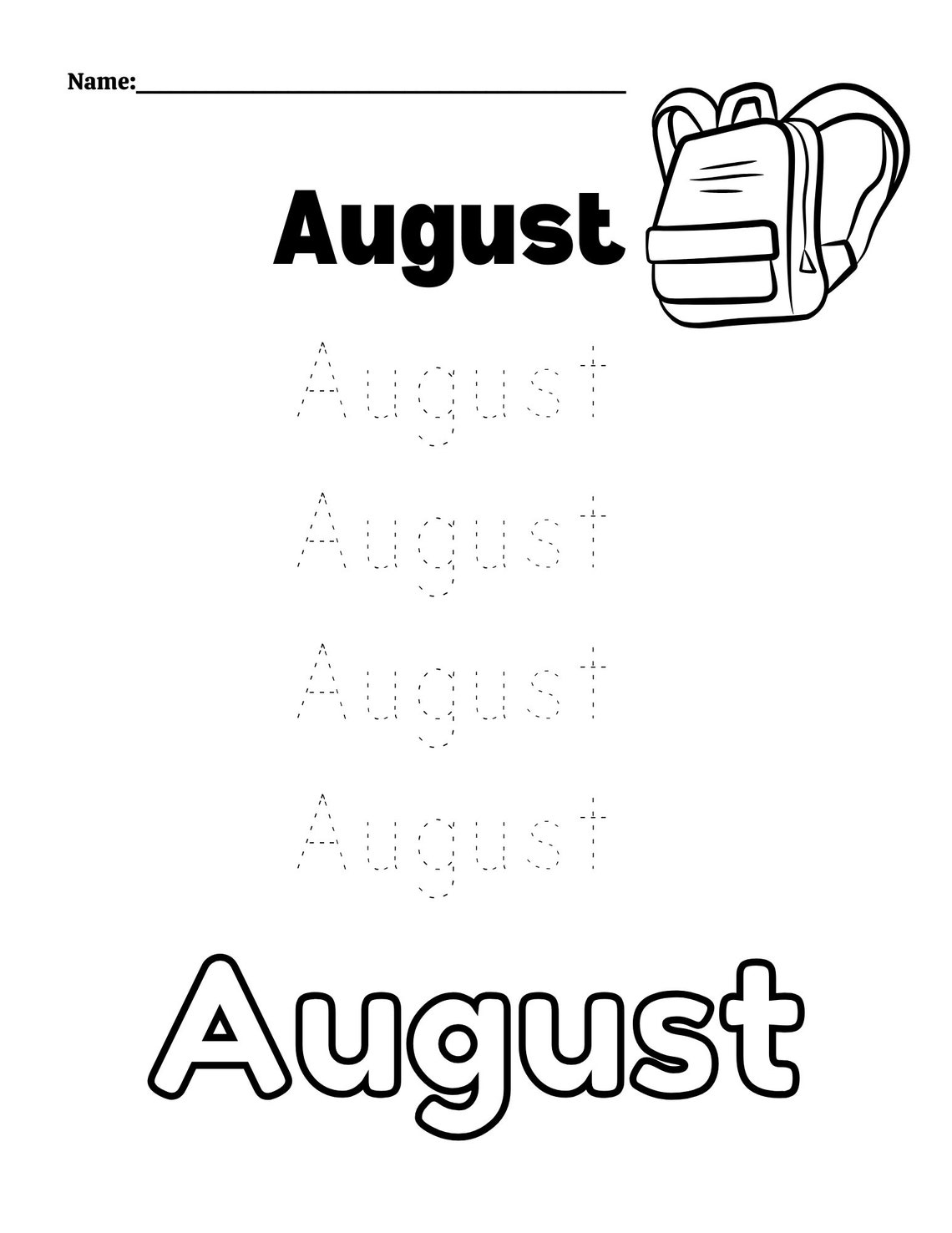 Printable Months of the Year Tracing Worksheets for Preschool ...