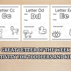 Printable Alphabet Trace and Color Pages for Preschool, Kindergarten ...