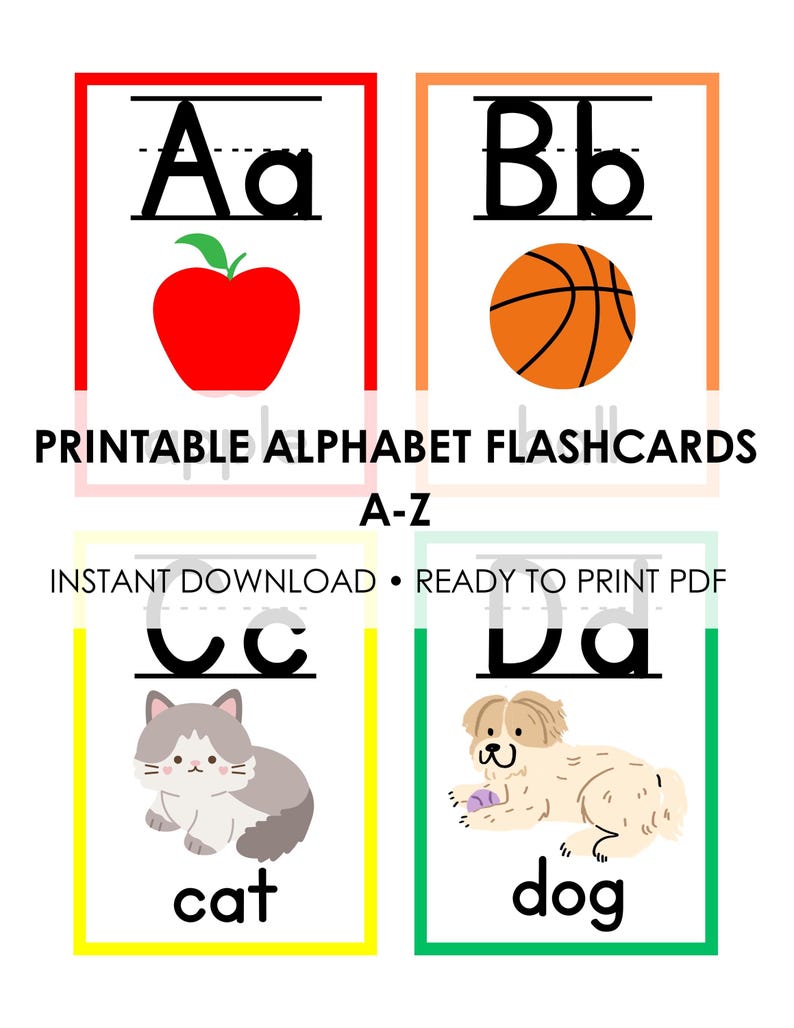 Printable Alphabet A to Z Flashcards | Early Learning | Alphabet ...