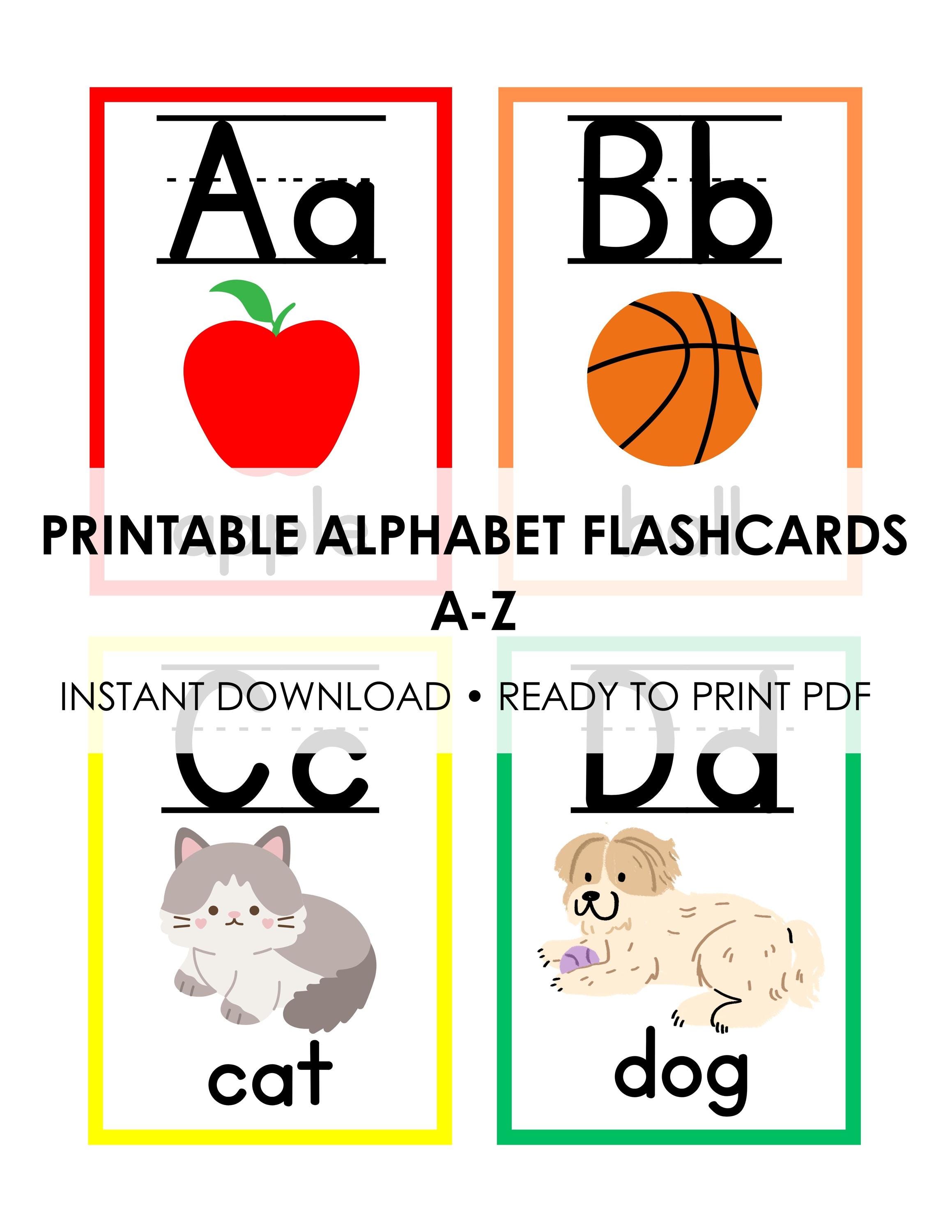Printable Alphabet A to Z Flashcards | Early Learning | Alphabet ...