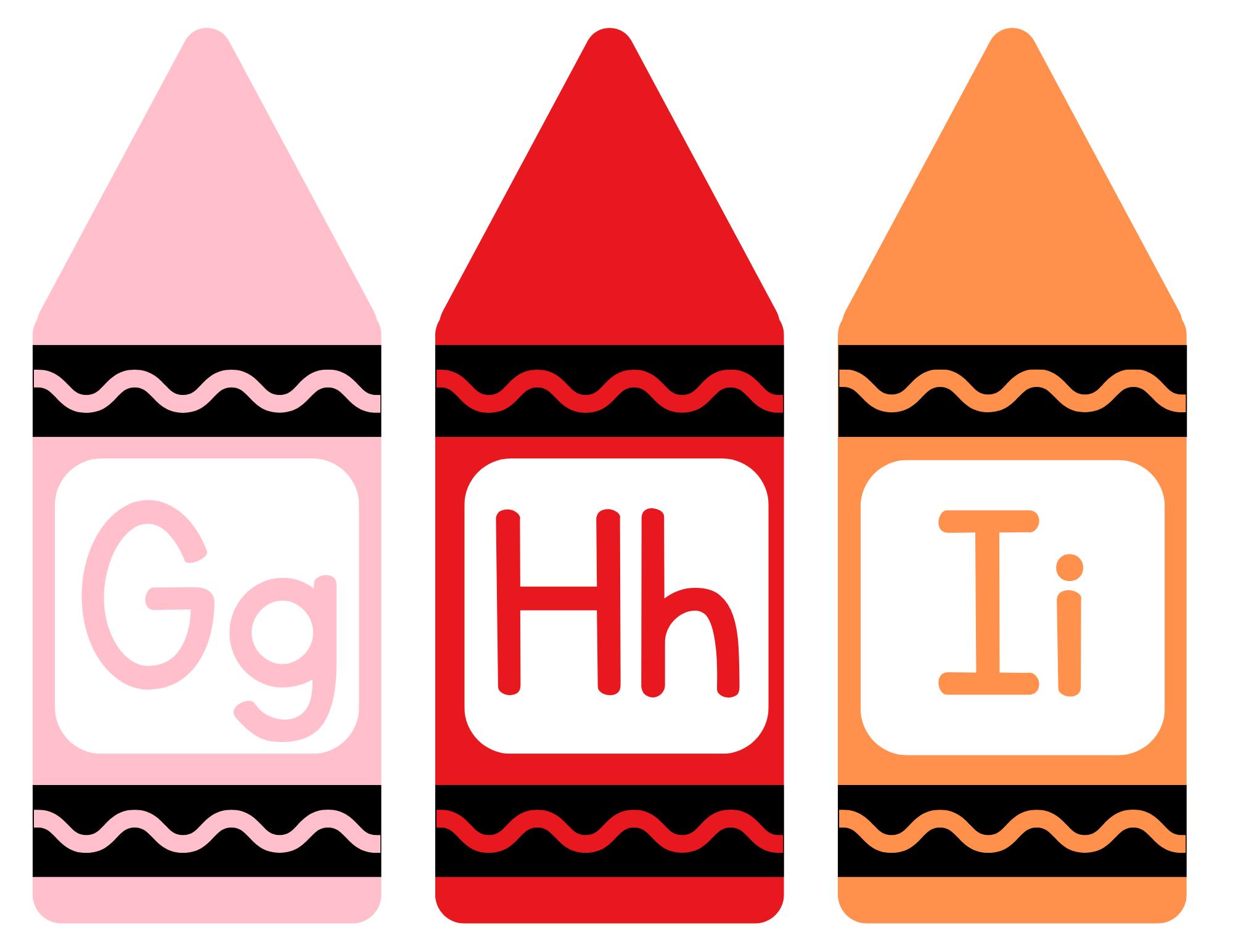 Printable Crayon Alphabet Cards A-Z Colorful ABC Flashcards for Early ...