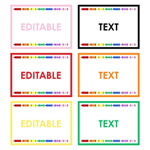 Editable Printable Crayon Name Tags and Labels | Classroom & Homeschool ...