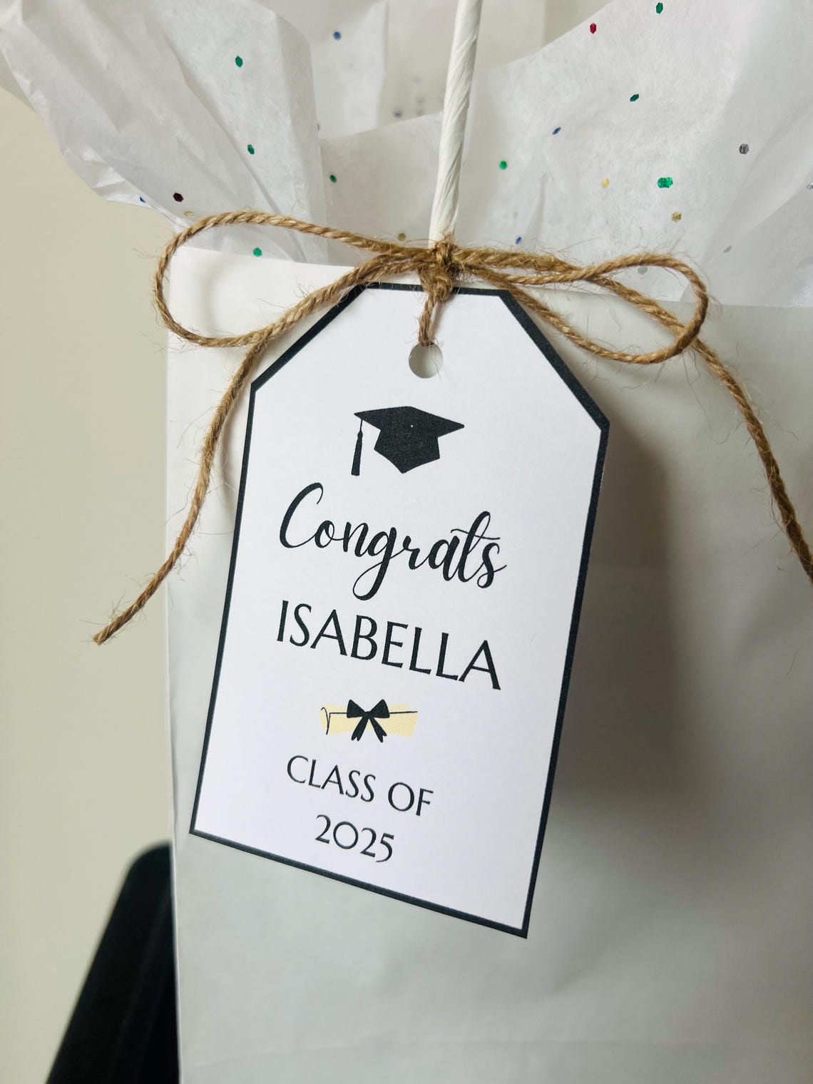 Personalized Graduation Gift Tags – Printable PDF – Bordered Design – 8 ...