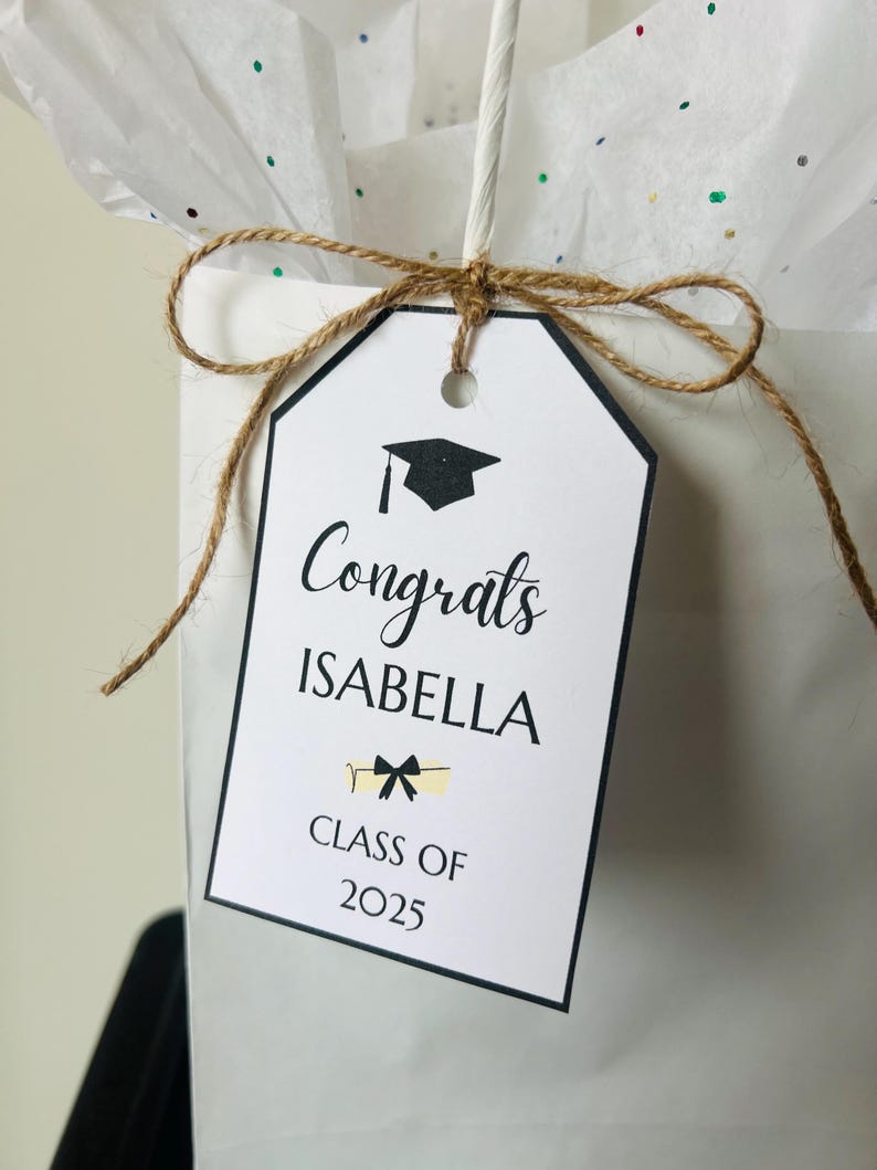 Personalized Graduation Gift Tags – Printable PDF – Bordered Design – 8 ...