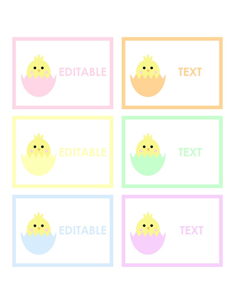 Editable Easter Chick Name Tags - Printable Classroom Labels - Pastel ...