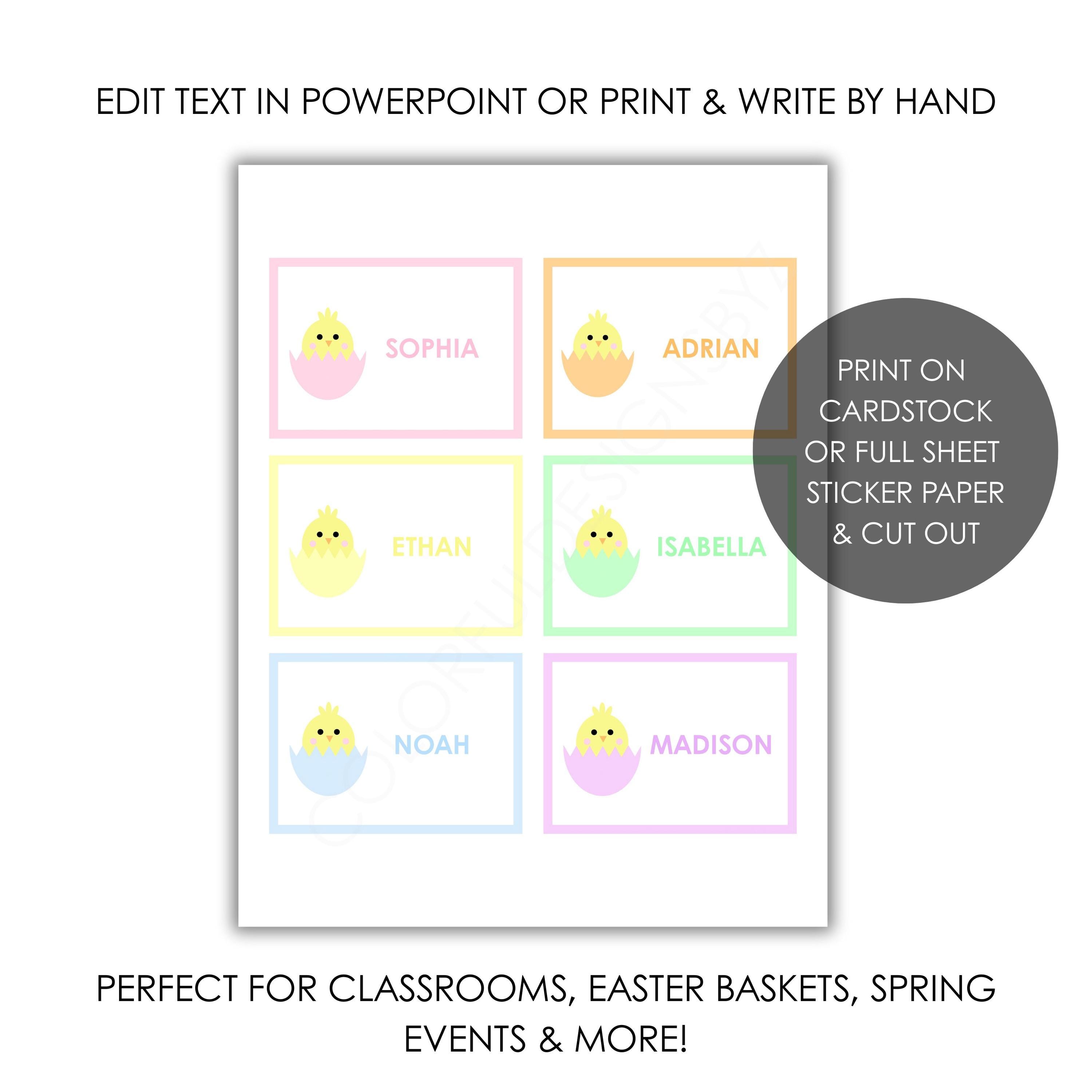 Editable Easter Chick Name Tags - Printable Classroom Labels - Pastel ...