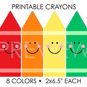 Printable Crayon Classroom Decor - 8 Fun Colors - Instant Download PDF ...