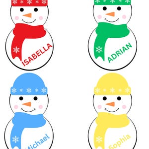 Printable Snowmen With Hats and Scarves in 8 Colors | Editable | Winter ...