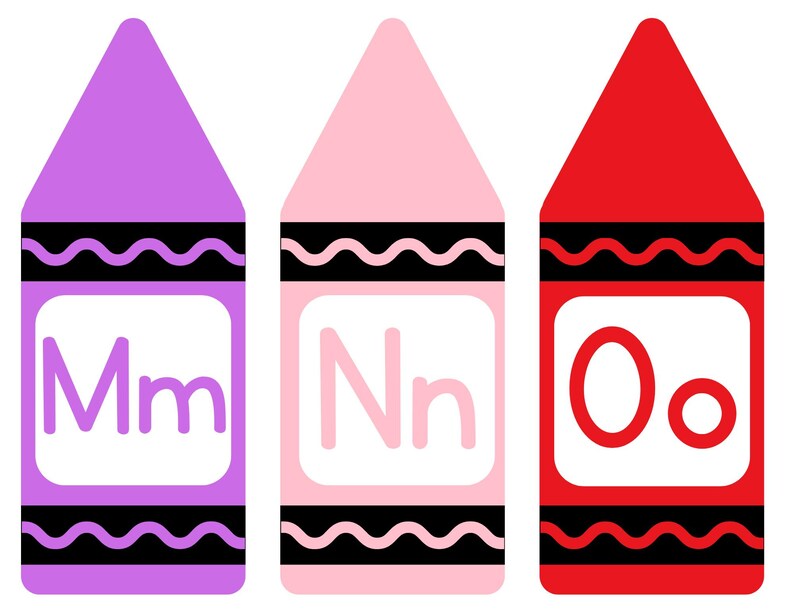 Printable Crayon Alphabet Cards A-Z Colorful ABC Flashcards for Early ...