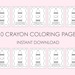 Crayon Coloring Pages for Kids - 10 Colors Printable PDF, 8.5"x11 ...