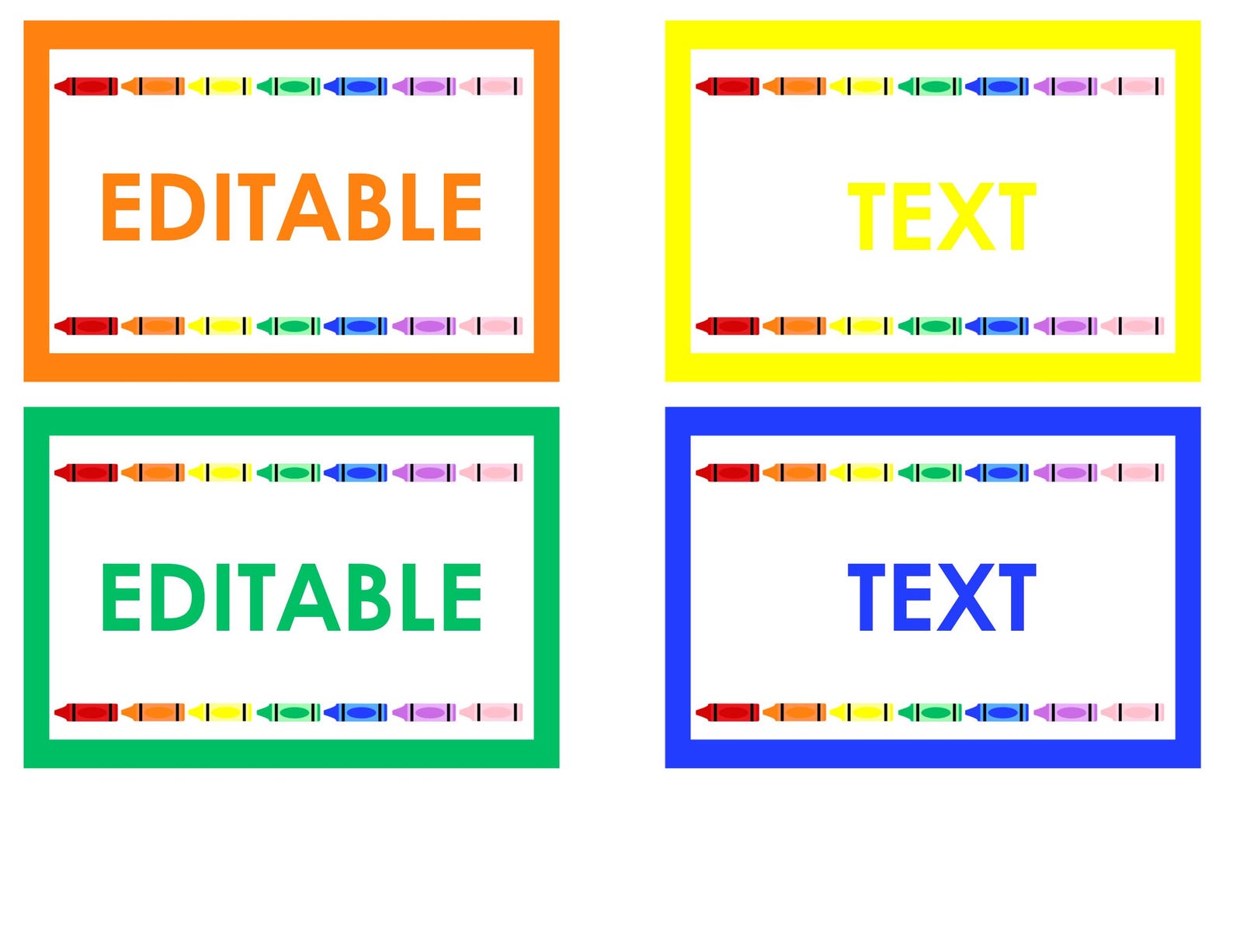 Editable Printable Crayon Name Tags and Labels Classroom & Homeschool ...