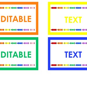 Editable Printable Crayon Name Tags and Labels Classroom & Homeschool ...