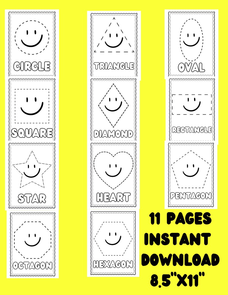 Printable Trace and Color Shapes Pages Fun Learning and Practicing ...