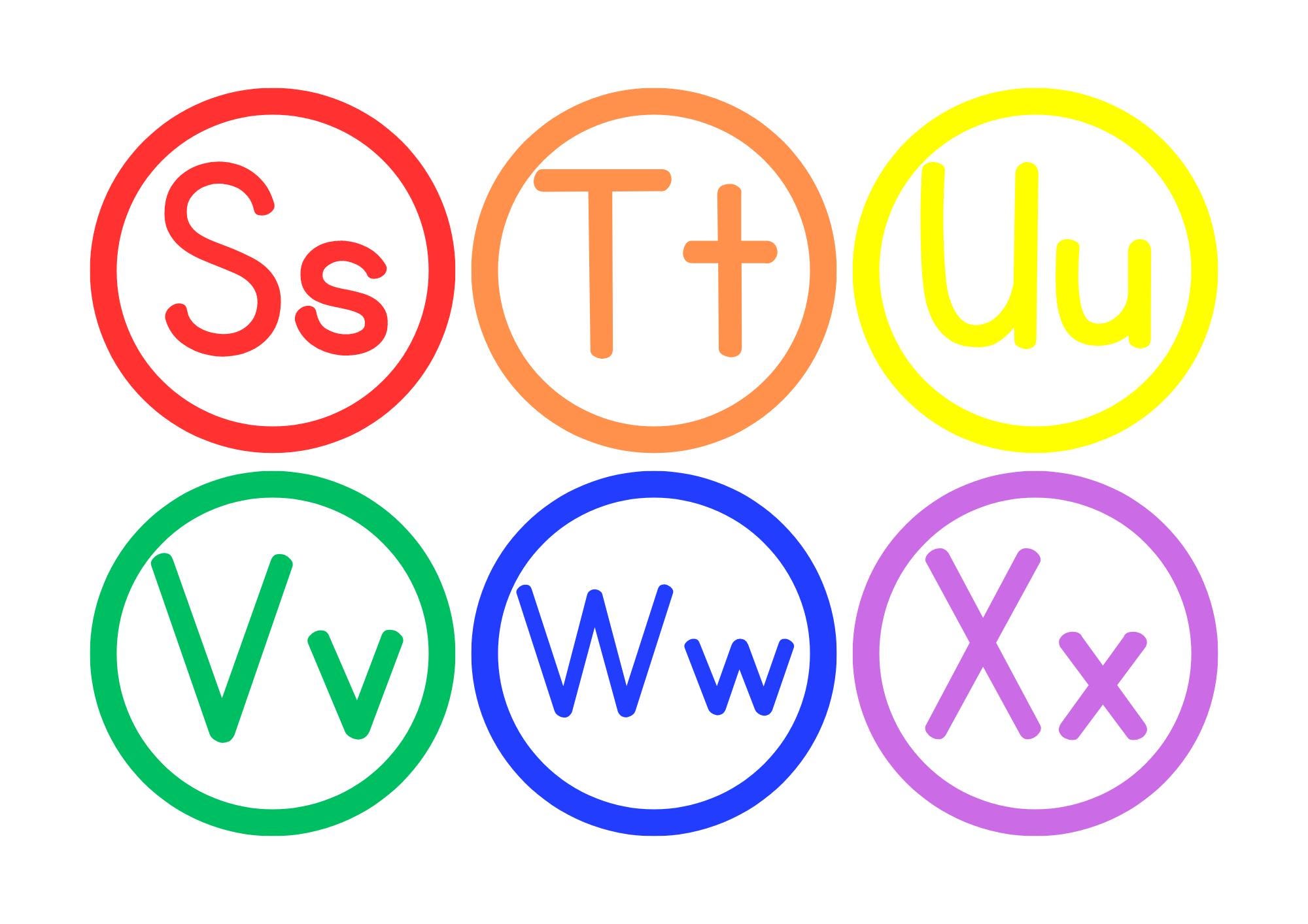 Printable Rainbow Theme CIRCLE Alphabet Cards A to Z Cards Early ...