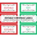 Editable Christmas Light Name Tags, Gift Tags, Labels | Holiday ...