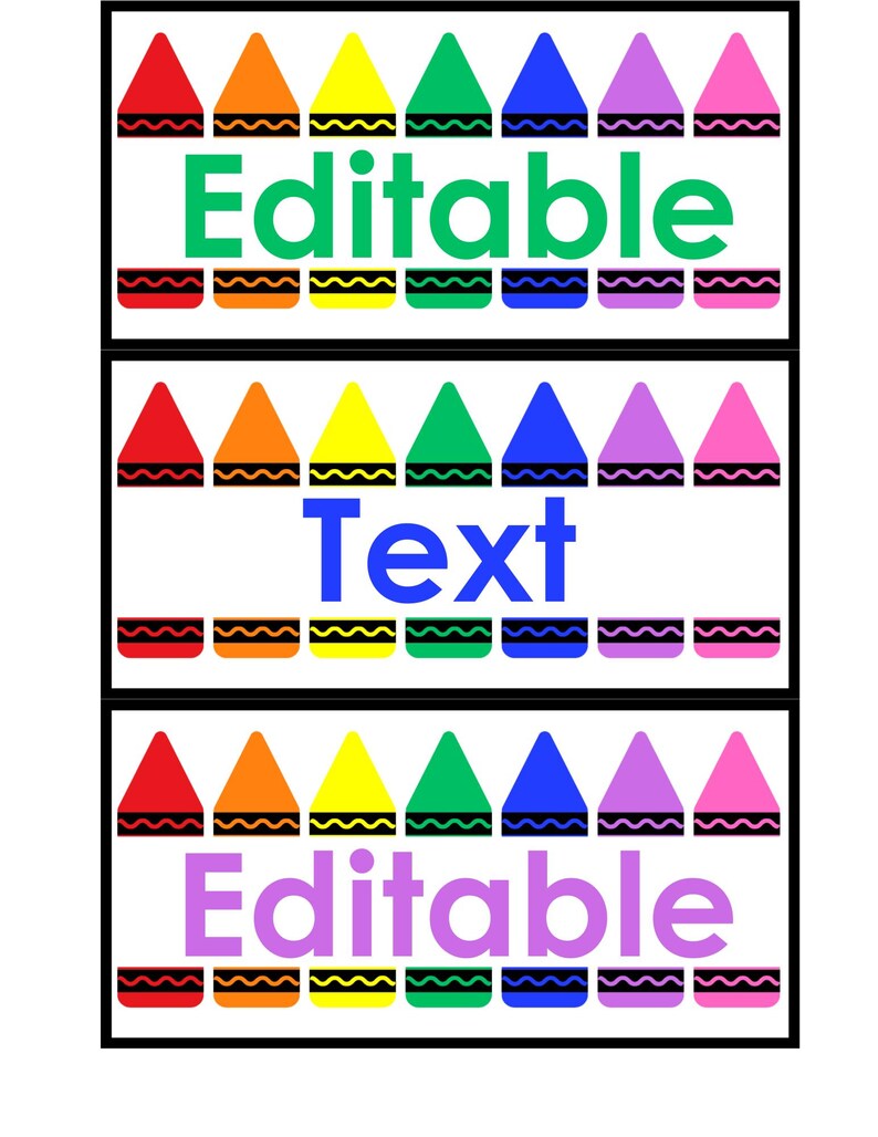 Editable Crayon Name Tags - Printable Classroom Desk Plates, Cubby Tags ...